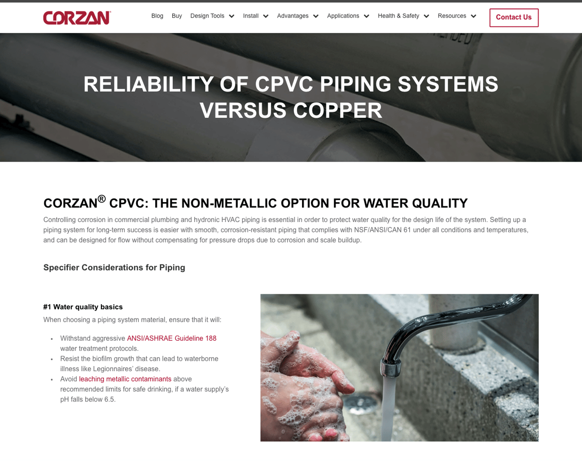 Corzan® CPVC Is the Non-Metallic Option for Water Quality | Corzan